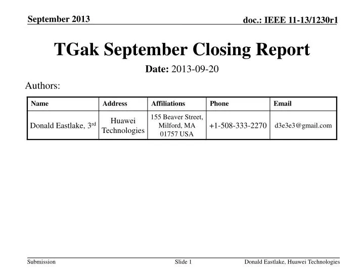 PPT - TGak September Closing Report PowerPoint Presentation, free ...