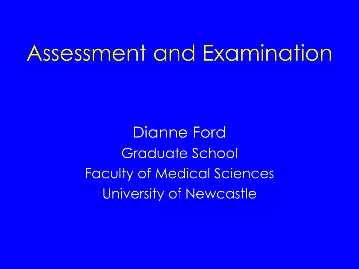 PPT - Assessment and Examination PowerPoint Presentation, free download ...