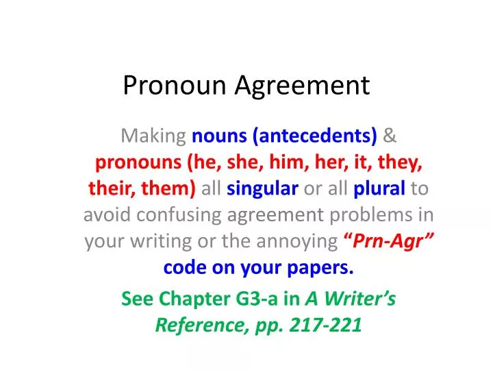 PPT - Pronoun Agreement PowerPoint Presentation, free download - ID:2591826 PPT - Pronoun Agreement PowerPoint Presentation, free download - ID:2591826