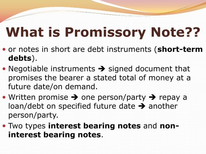PPT - Promissory NotE PowerPoint Presentation - ID:2592118