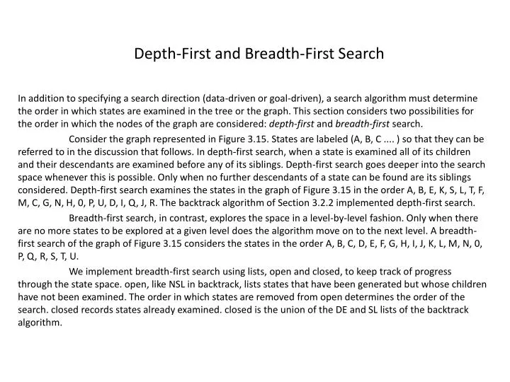 PPT - Depth-First and Breadth-First Search PowerPoint Presentation ... PPT - Depth-First and Breadth-First Search PowerPoint Presentation ...