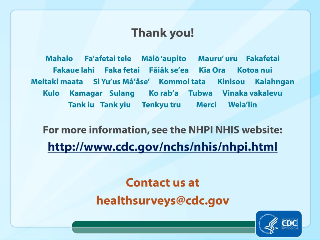 PPT - The Native Hawaiian and Pacific Islander (NHPI) National Health Interviewer Survey (NHIS ...