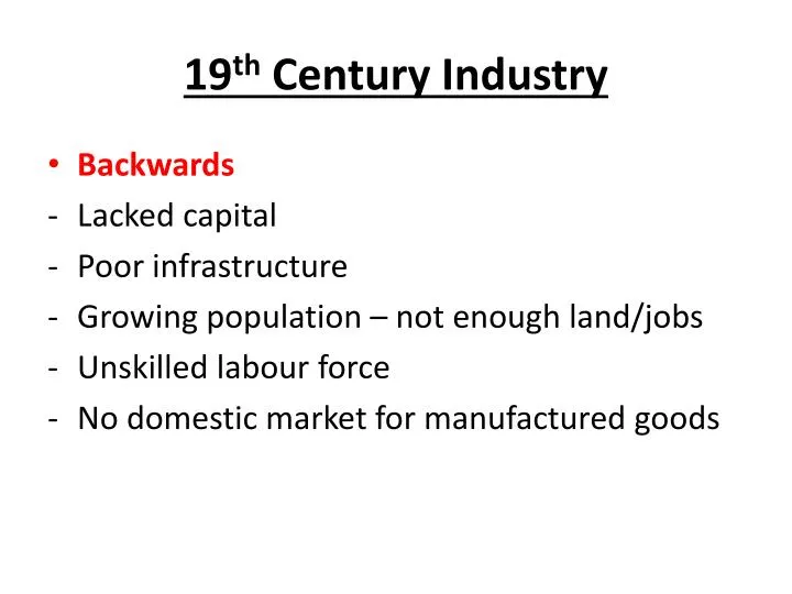 PPT - 19 th Century Industry PowerPoint Presentation, free download ...