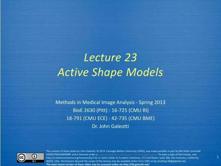 PPT - Lecture 23 Active Shape Models PowerPoint Presentation, free download - ID:2592735