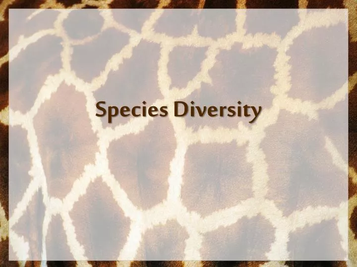 PPT - Species Diversity PowerPoint Presentation, free download - ID:2592834