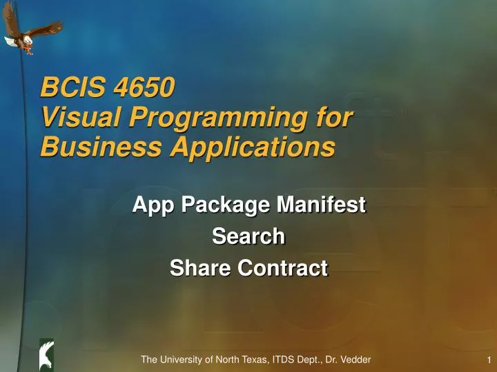 PPT - BCIS 4650 Visual Programming for Business Applications PowerPoint ...