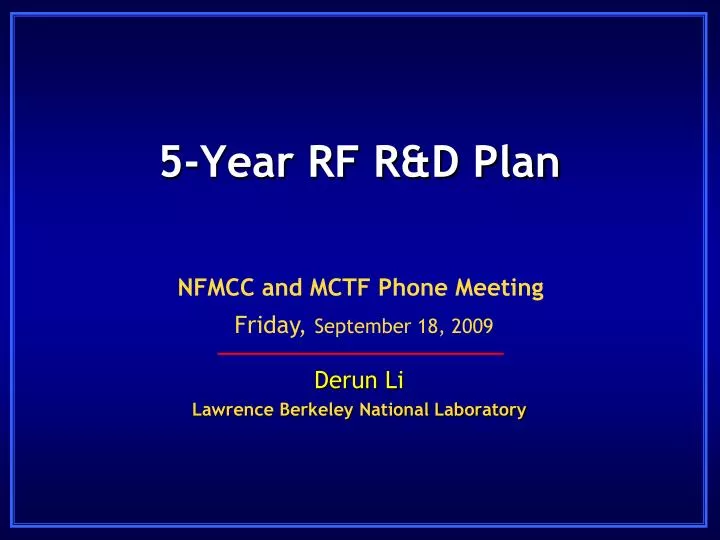 PPT - 5-Year RF R&D Plan PowerPoint Presentation, free download - ID ...