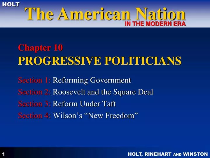 PPT - Chapter 10 PROGRESSIVE POLITICIANS PowerPoint Presentation, free ...