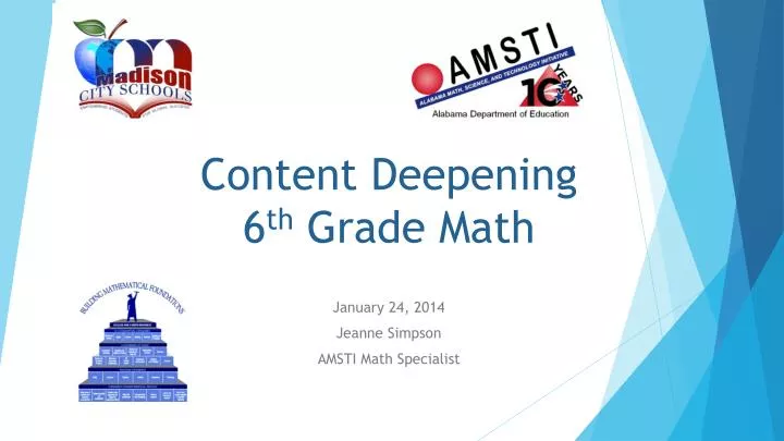 PPT - Content Deepening 6 th Grade Math PowerPoint Presentation, free ...