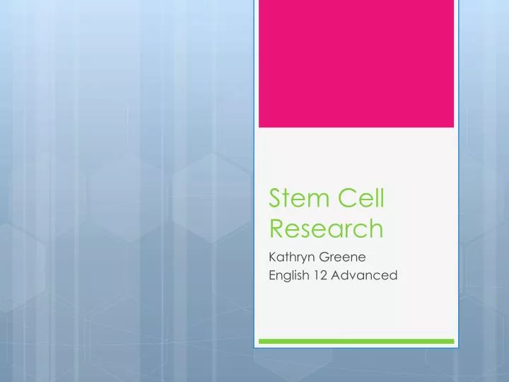 PPT - Stem Cell Research PowerPoint Presentation, free download - ID ...