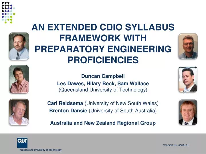 PPT - AN EXTENDED CDIO SYLLABUS FRAMEWORK WITH PREPARATORY ENGINEERING ...