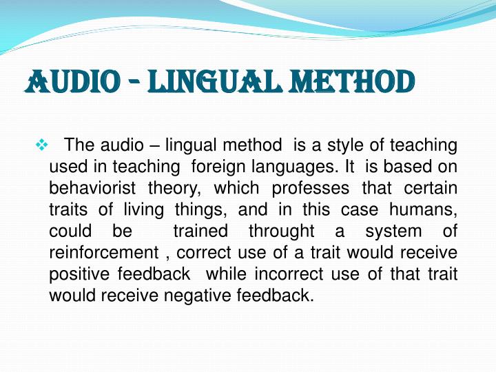 PPT - Audio – lingual method PowerPoint Presentation - ID:2594006