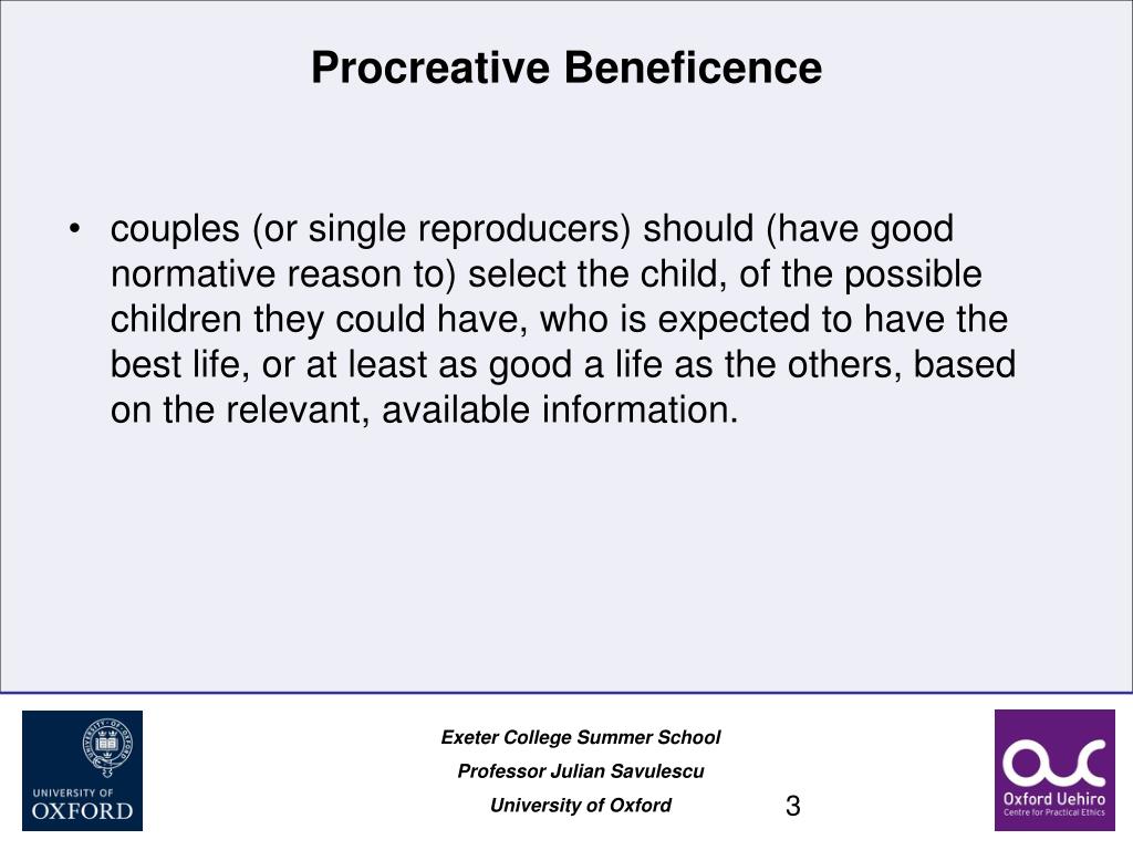 PPT - Procreative Beneficence and Disability Julian Savulescu Uehiro ...