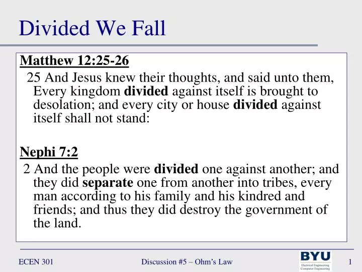 PPT - Divided We Fall PowerPoint Presentation, free download - ID:2594733