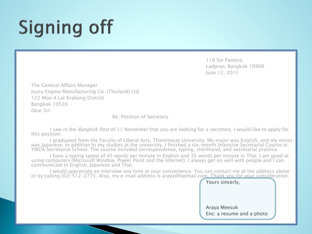 PPT - Letters of Application PowerPoint Presentation, free download ...