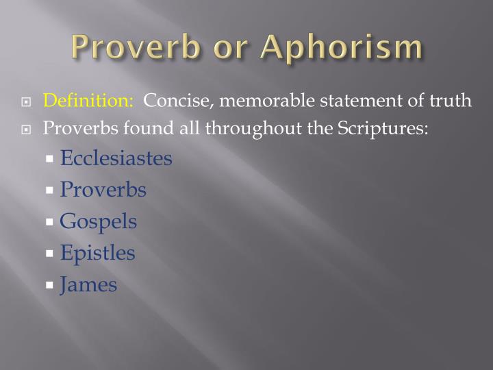 PPT - Probing the Proverbs PowerPoint Presentation - ID:2595196