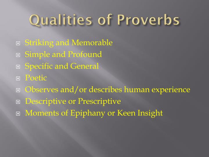PPT - Probing the Proverbs PowerPoint Presentation - ID:2595196