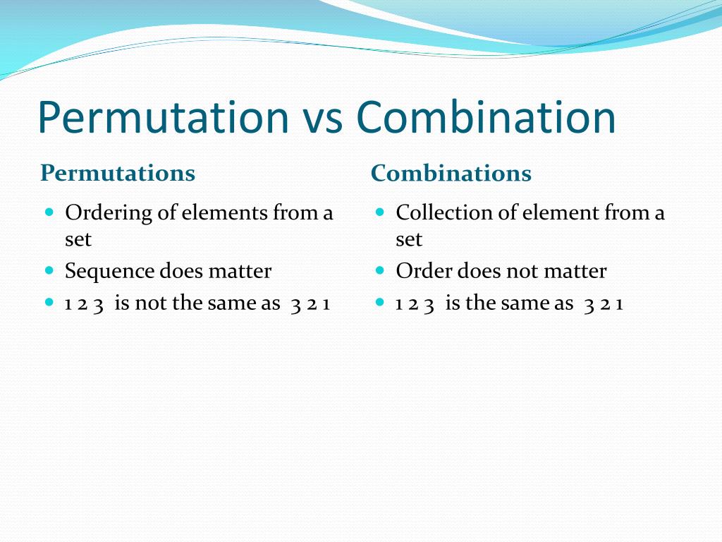 Ppt Permutations And Combinations Powerpoint Presentation Free