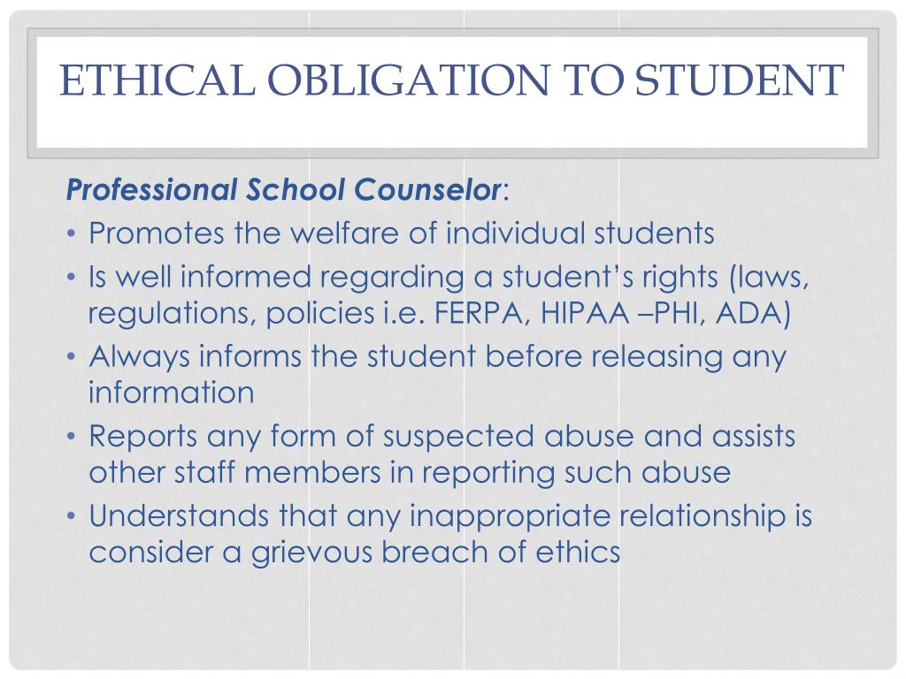 PPT - Ethical/Legal Issues & The Professional School Counselor ...