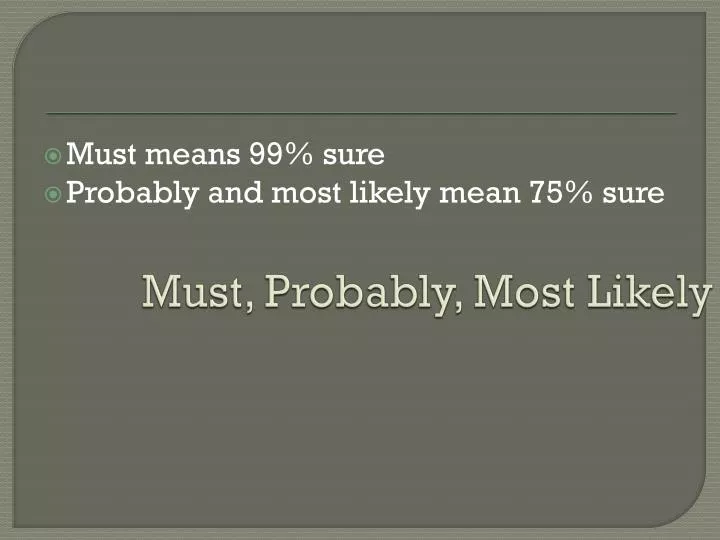 PPT - Must, Probably, Most Likely PowerPoint Presentation, free ...
