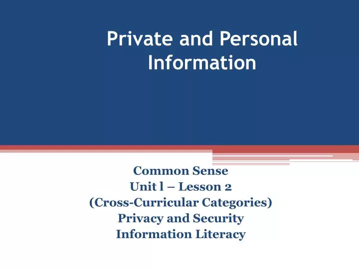 PPT - Private and Personal Information PowerPoint Presentation, free ...