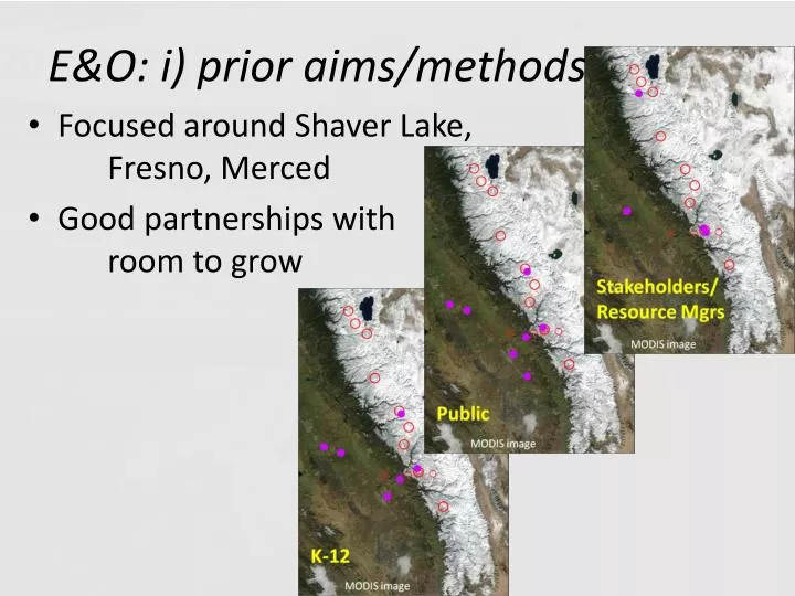 PPT - E&O: i ) prior aims/methods PowerPoint Presentation, free ...