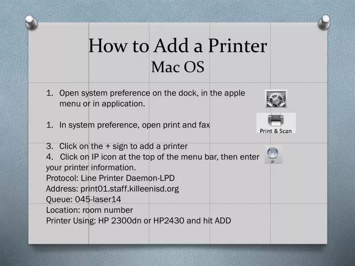 PPT - How to Add a Printer Mac OS PowerPoint Presentation, free ...