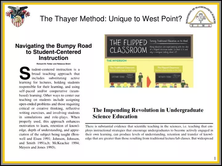 PPT - The Thayer Method: Unique to West Point? PowerPoint Presentation ...