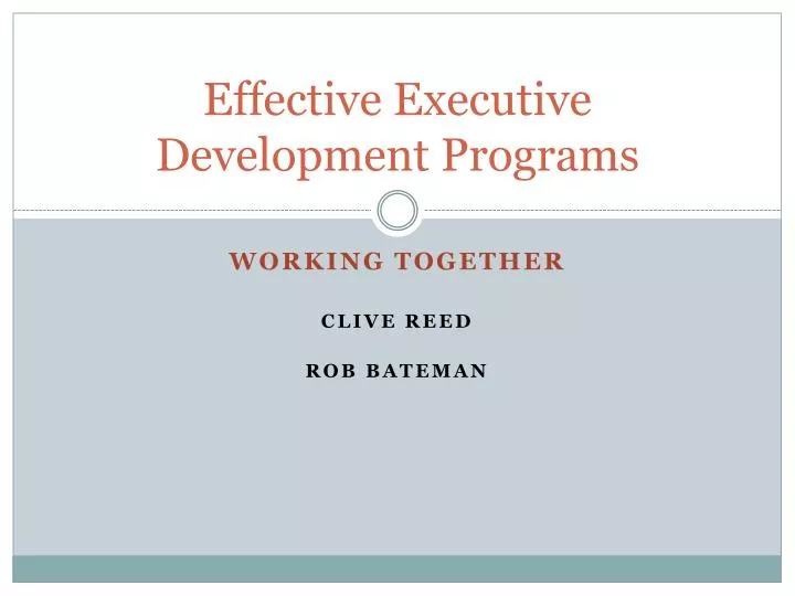 PPT - Effective Executive Development Programs PowerPoint Presentation ...