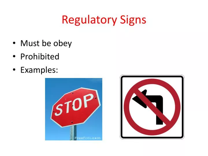 PPT - Regulatory Signs PowerPoint Presentation, free download - ID:2596518