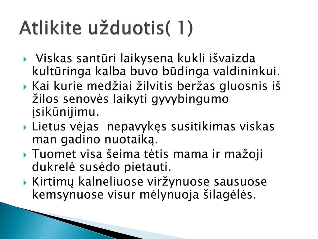 PPT - Vienarūšių sakinio dalių apibendrinamieji žodžiai PowerPoint ...