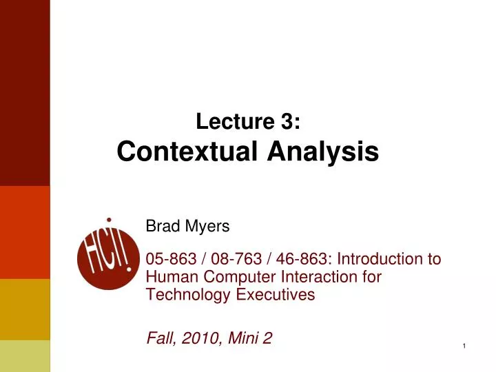 PPT - Lecture 3: Contextual Analysis PowerPoint Presentation, free ...