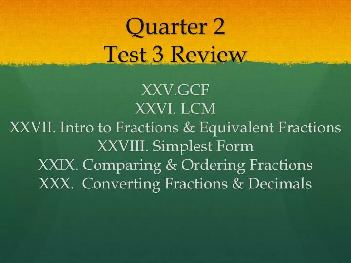 PPT - Quarter 2 Test 3 Review PowerPoint Presentation, free download ...