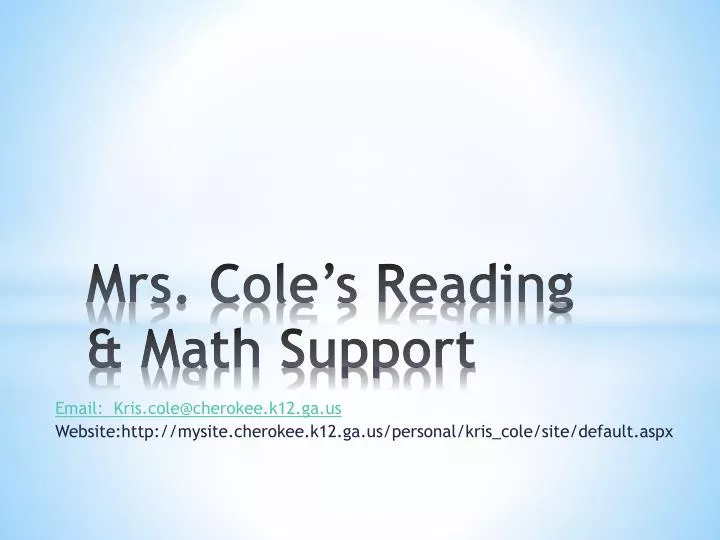 PPT - Mrs. Cole’s Reading & Math Support PowerPoint Presentation - ID ...