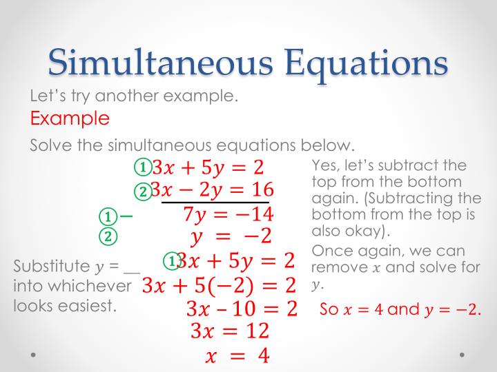 PPT - Solving Simple Simultaneous Equations PowerPoint Presentation ...