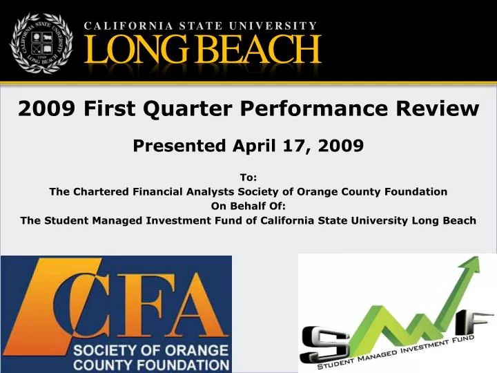 PPT - 2009 First Quarter Performance Review PowerPoint Presentation ...