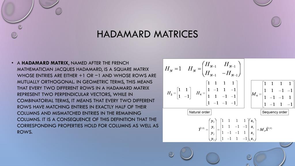 PPT - Hadamard matrices and the hadamard conjecture PowerPoint ... PPT - Hadamard matrices and the hadamard conjecture PowerPoint ...