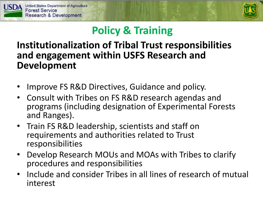 PPT - USDA Forest Service Research and Development Tribal Engagement ...
