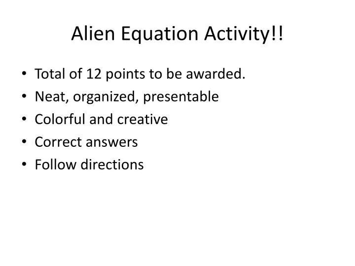 PPT - Alien Equation Activity!! PowerPoint Presentation, free download ...