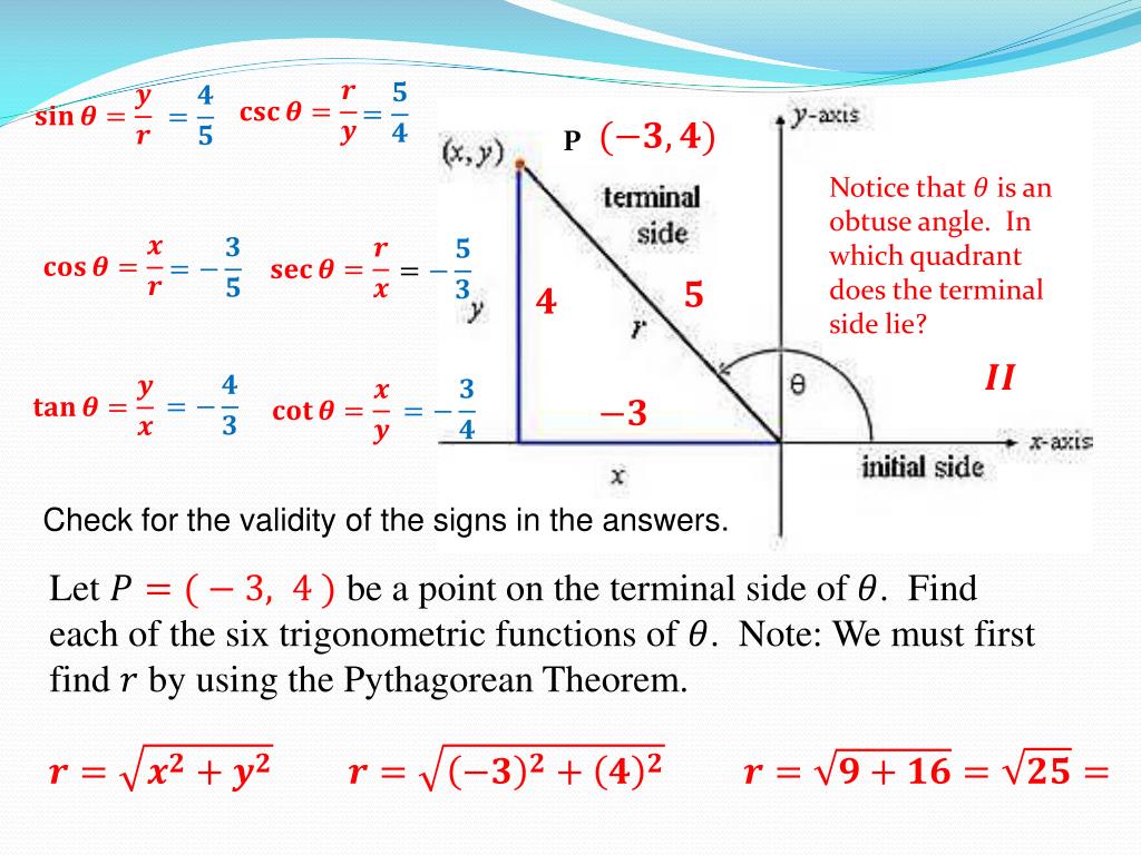 Ppt Trigonometric Functions Powerpoint Presentation Free Download