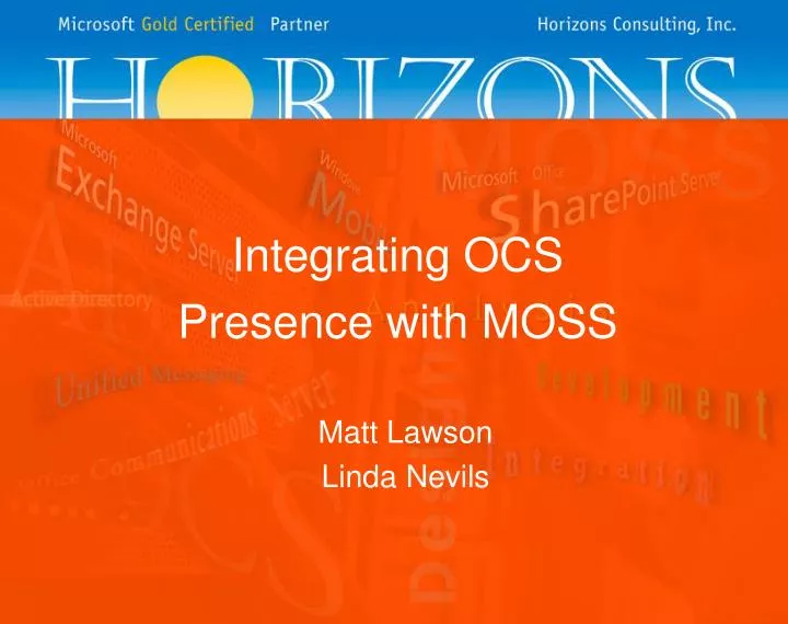 PPT - Integrating OCS Presence with MOSS PowerPoint Presentation, free ...