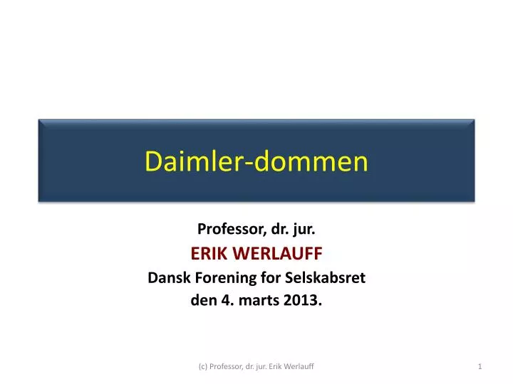 PPT - Daimler-dommen PowerPoint Presentation, free download - ID:2599818