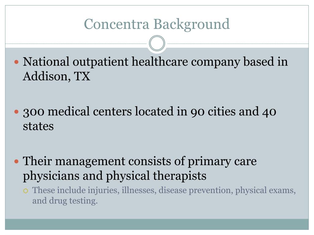 PPT - Forecasting Patient Turnaround Times at Concentra Centers ...