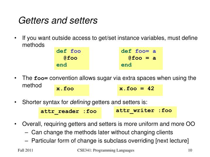 Ppt Cse341 Programming Languages Lecture 19 Introduction To Ruby Dynamic Oop Duck Typing