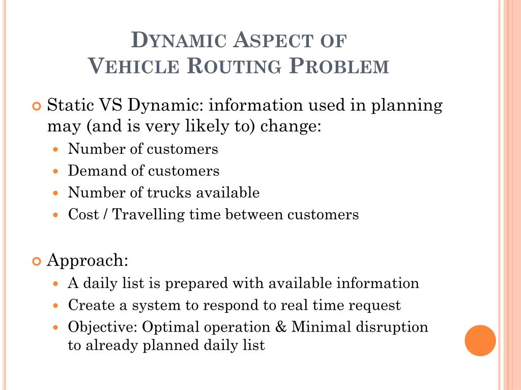 PPT - DYNAMIC VEHICLE ROUTING PROBLEM PowerPoint Presentation, free ... PPT - DYNAMIC VEHICLE ROUTING PROBLEM PowerPoint Presentation, free ...
