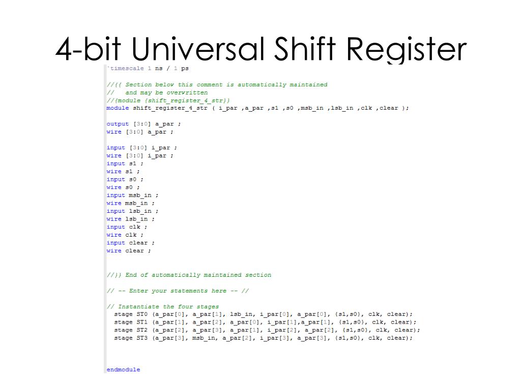 PPT - 4-Bit Universal Shift Register PowerPoint Presentation, free ... PPT - 4-Bit Universal Shift Register PowerPoint Presentation, free ...