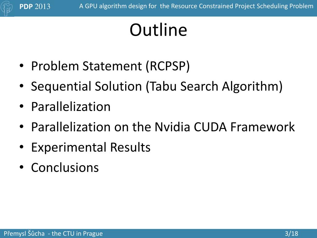 Ppt A Gpu Algorithm Design For The Resource Constrained Project Scheduling Problem Powerpoint