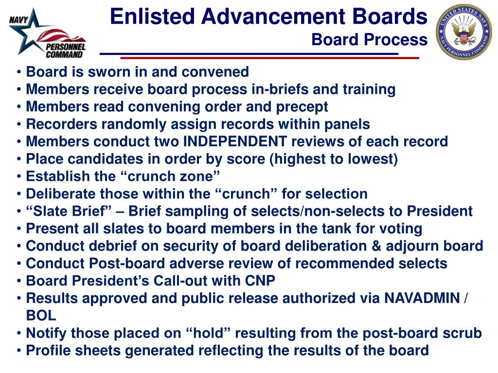 PPT - Enlisted Advancement Boards Navy Personnel Command Enlisted ...