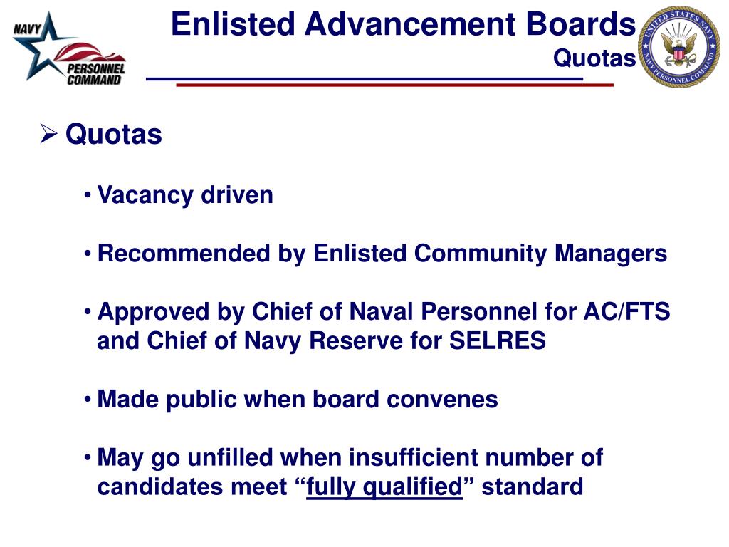 PPT - Enlisted Advancement Boards Navy Personnel Command Enlisted ...