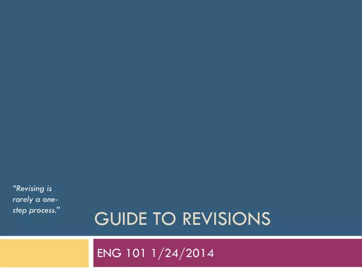 PPT - Guide to revisions PowerPoint Presentation, free download - ID ...